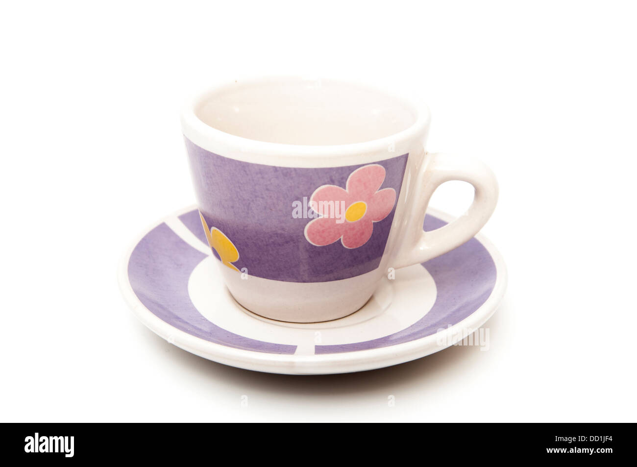 coffee cup color purple on a white background Stock Photo - Alamy