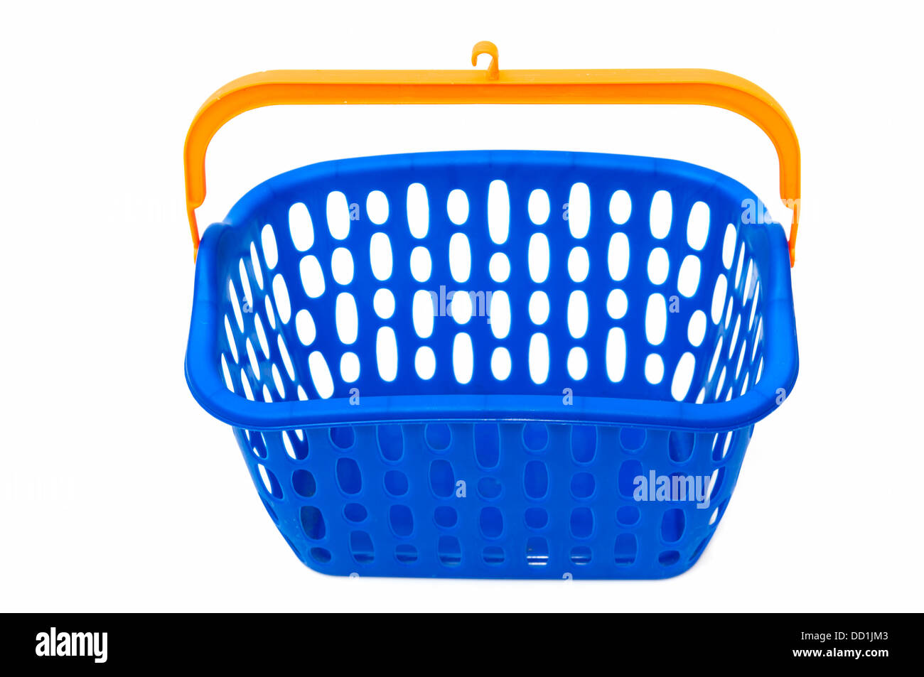 blue basket on a white background Stock Photo - Alamy