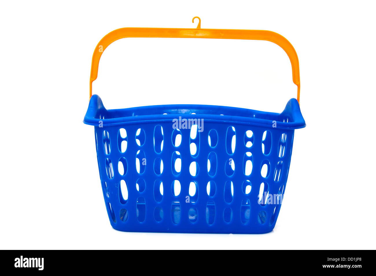 blue basket on a white background Stock Photo - Alamy