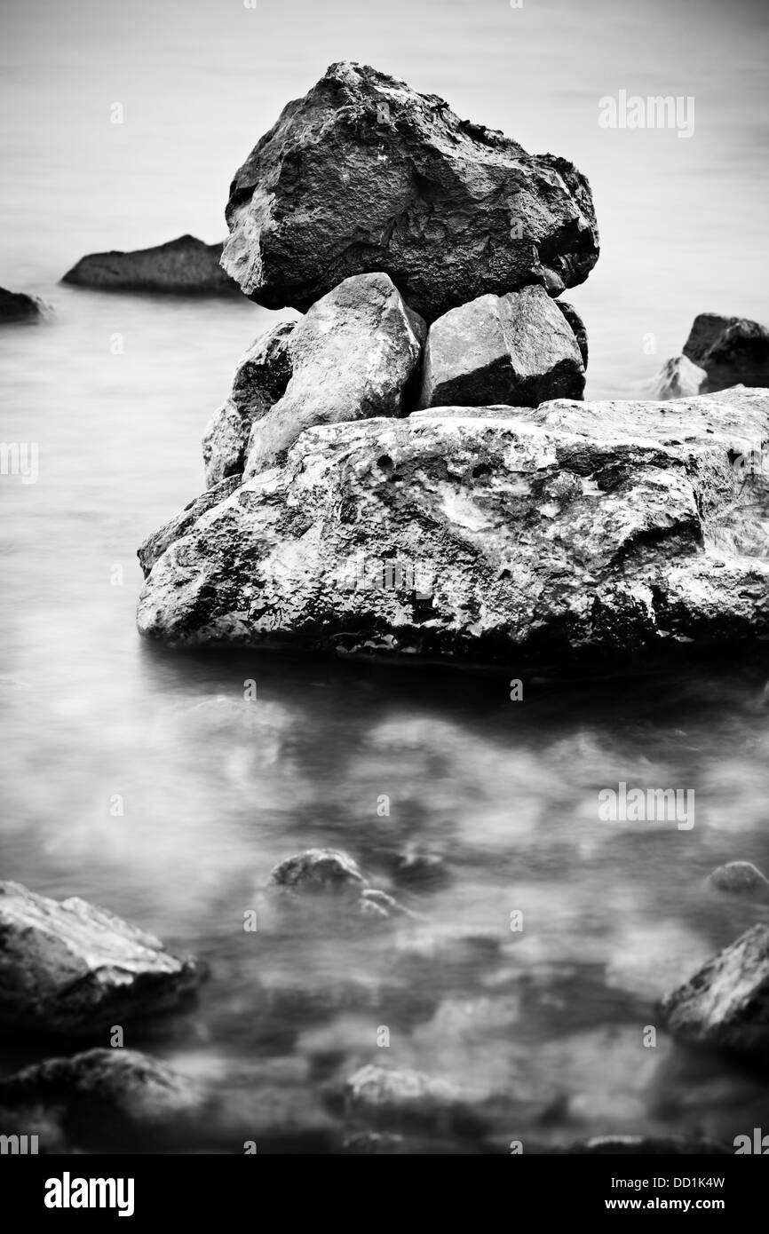 Sea ocean river water Black and White Stock Photos & Images - Alamy