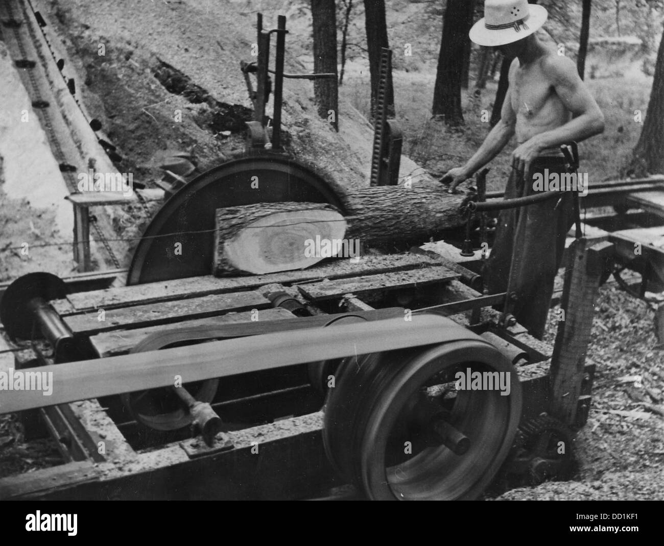 A carriage feed mechanism of the slipping belt type is described ...