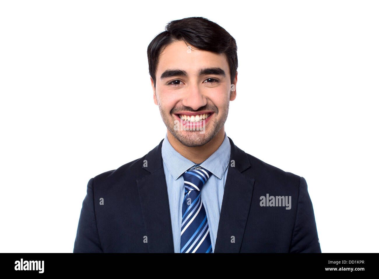 Handsome young smiling businessman isolated over white background Stock ...
