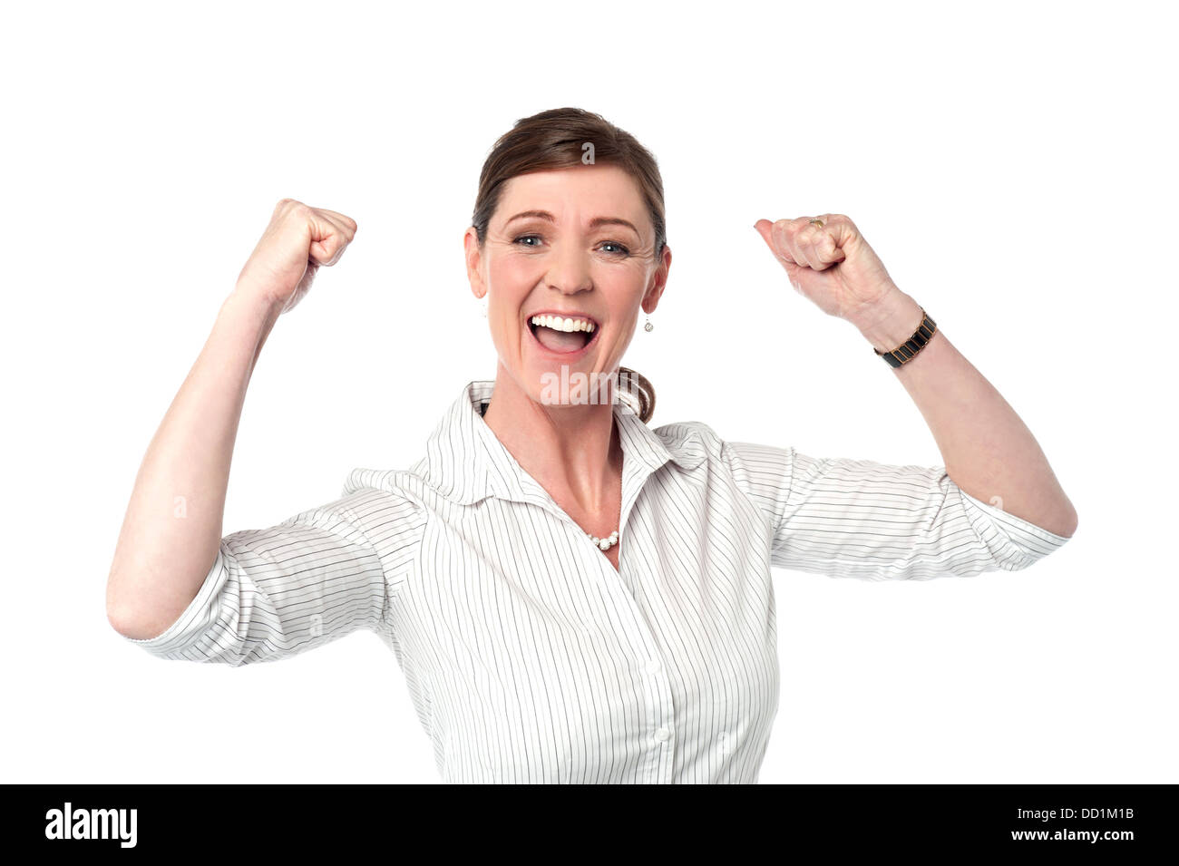 Professional woman filled with excitement Stock Photo - Alamy