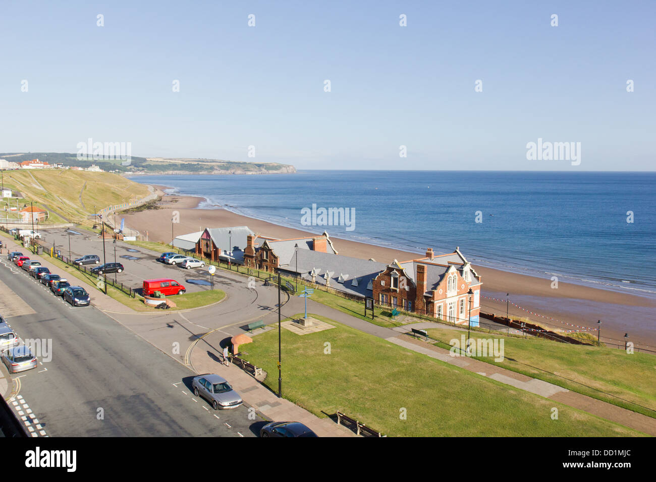 Whitby - north Yorkshire, England. Blue sky looking out on the north ...