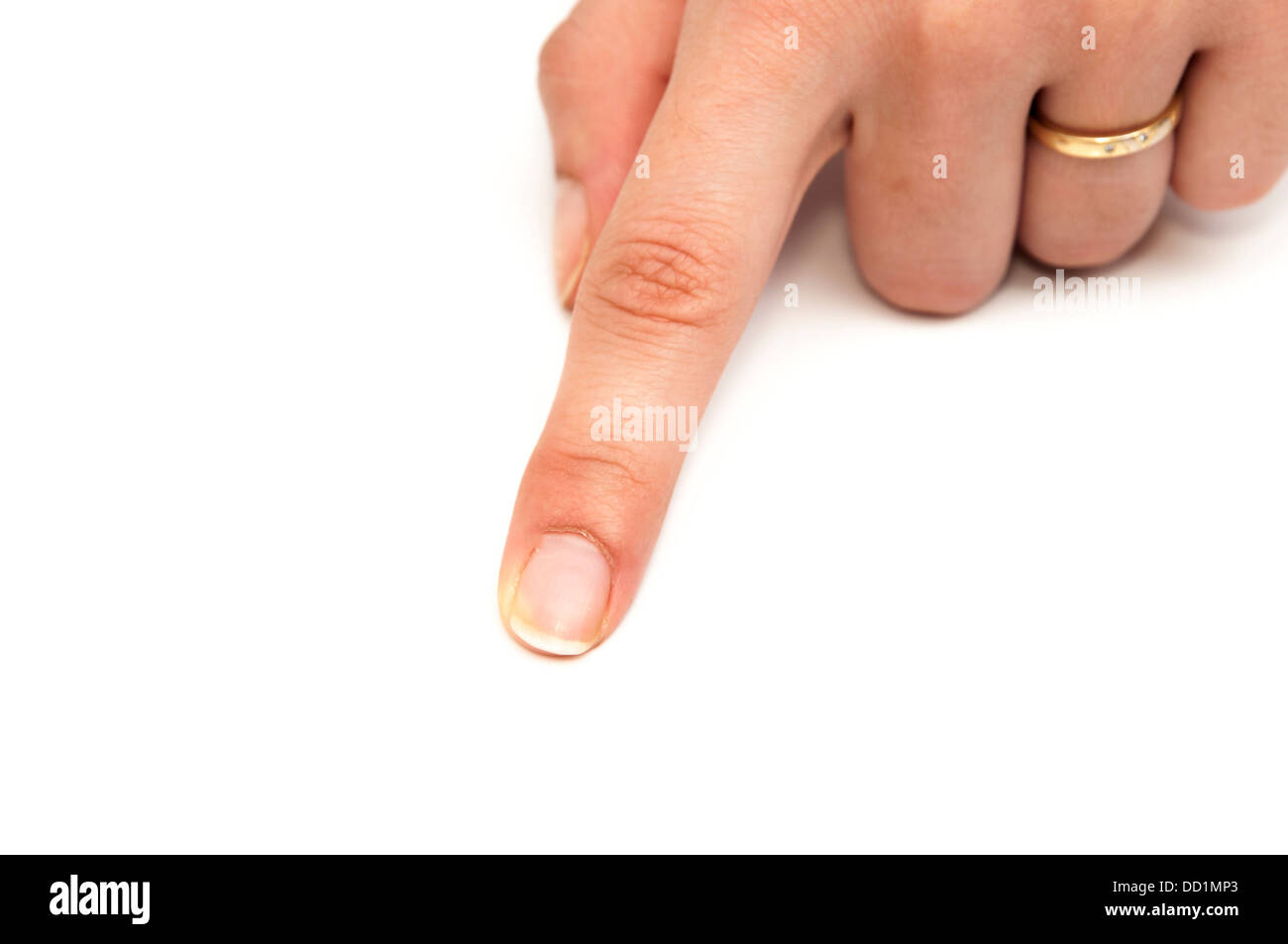 hand pointing on a white background Stock Photo - Alamy