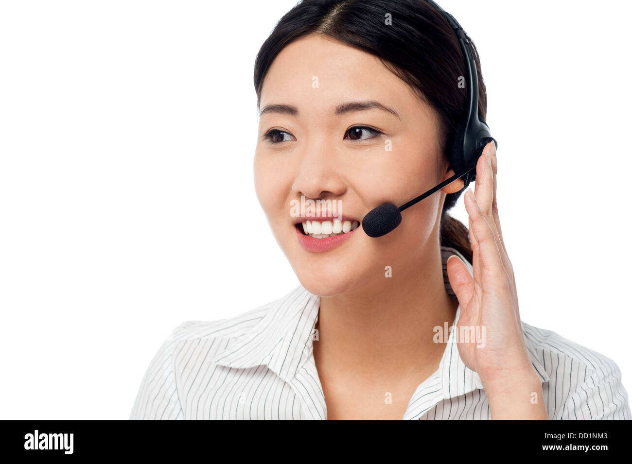 Female customer care executive assisting clients Stock Photo - Alamy