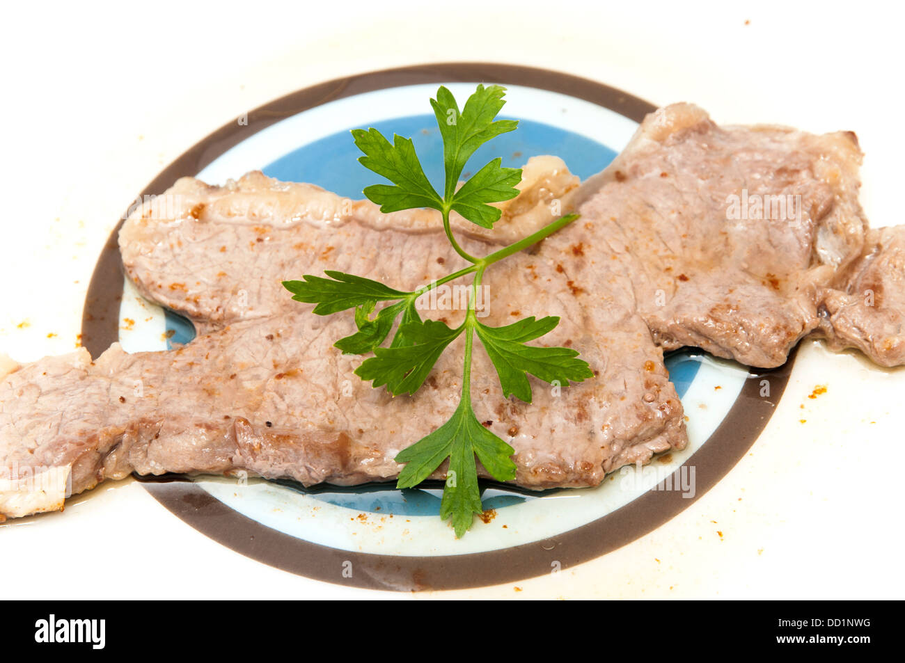 red meat steak on a white background Stock Photo - Alamy