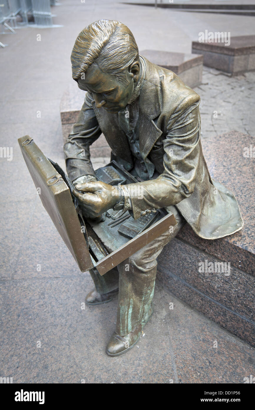 New York City, The "Double Check" Sculpture by J. Seward Johnson in the ...