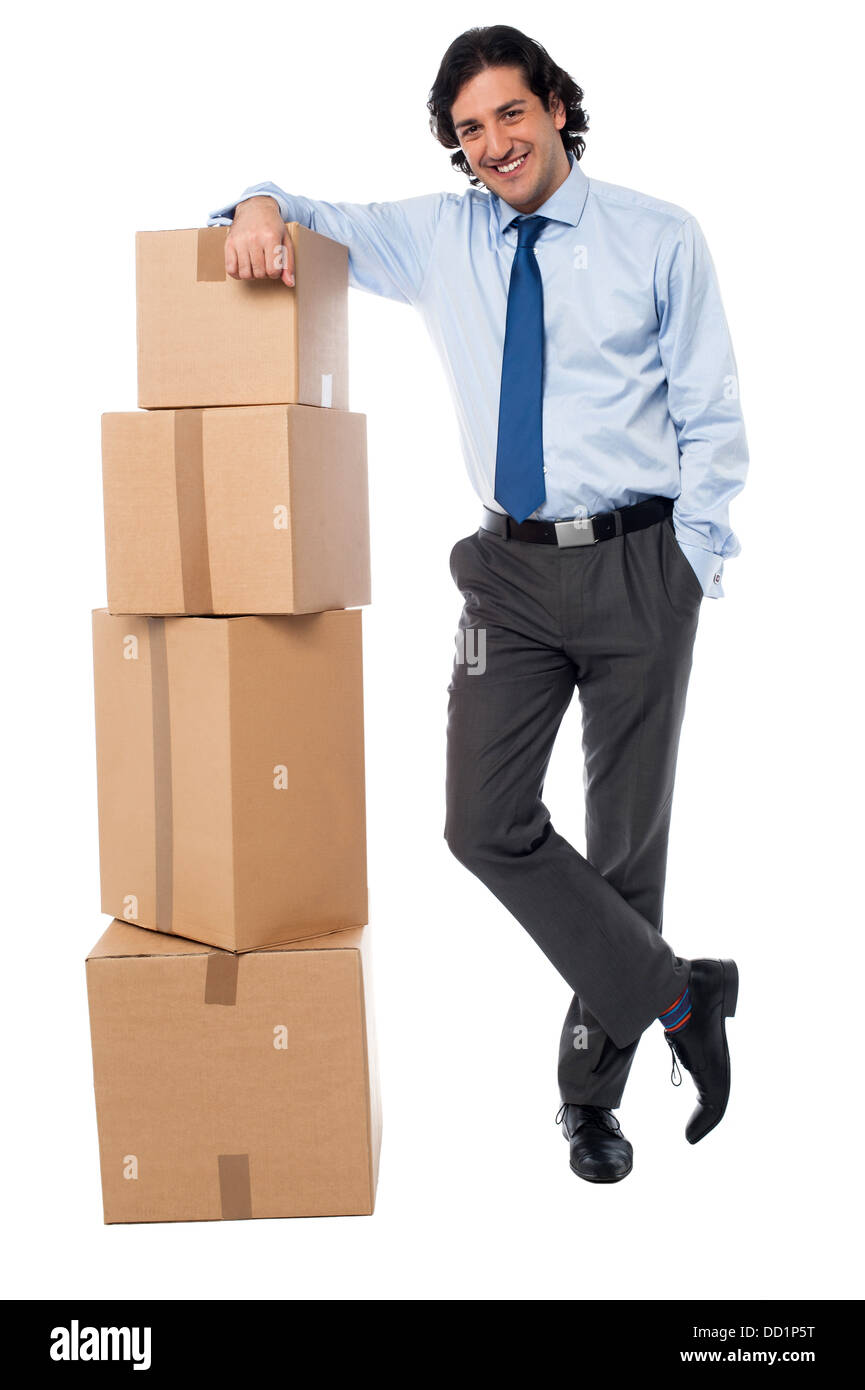 Pile new cardboard boxes Cut Out Stock Images & Pictures - Alamy