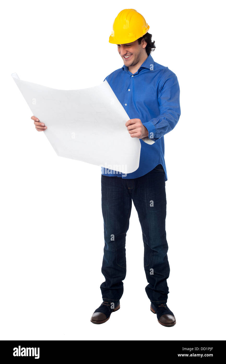 Civil engineer plan construction Cut Out Stock Images & Pictures - Alamy