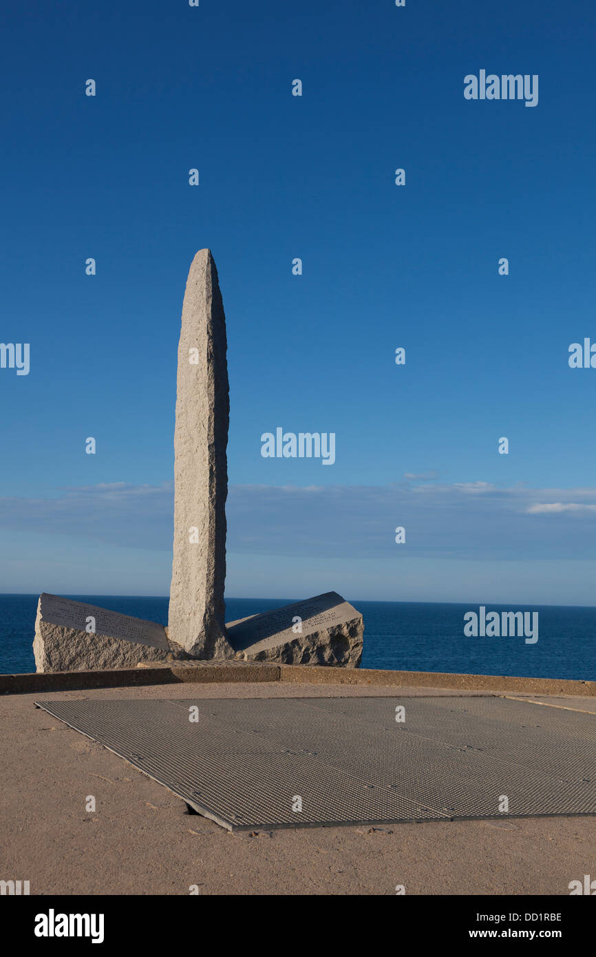 Ranger monument, Pointe du Hoc memorial, Omaha Beach, Lower Normandy ...