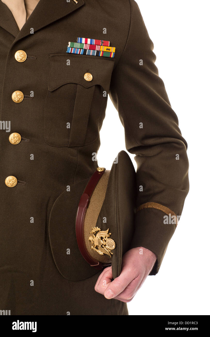 Cropped image of a soldier with his cap Stock Photo - Alamy