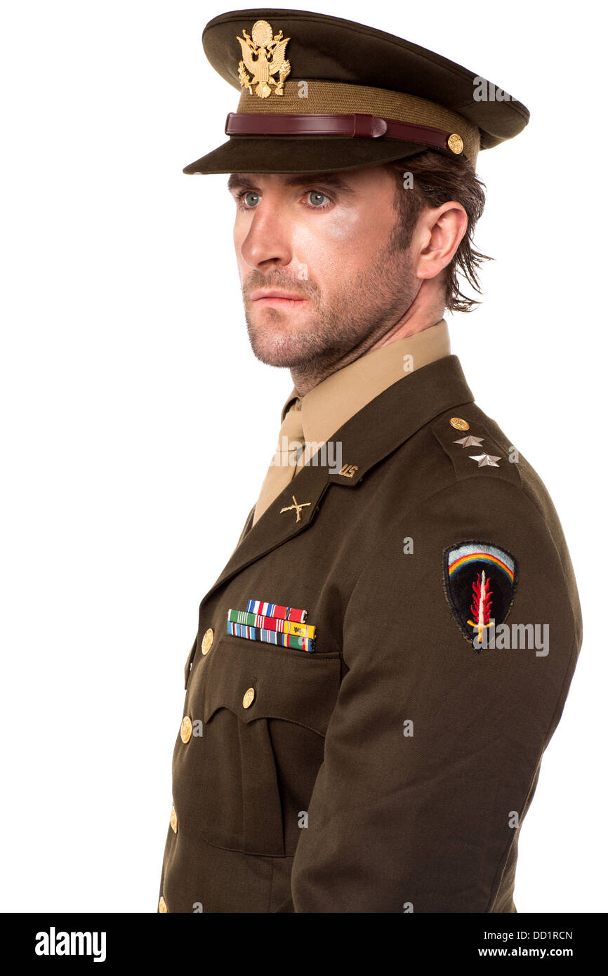 Smart young isolated military officer looking away Stock Photo - Alamy