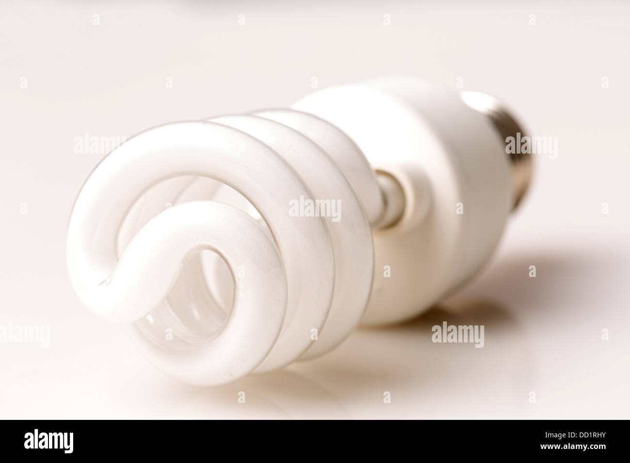 Spiral compact fluorescent light bulb (CFL Stock Photo - Alamy