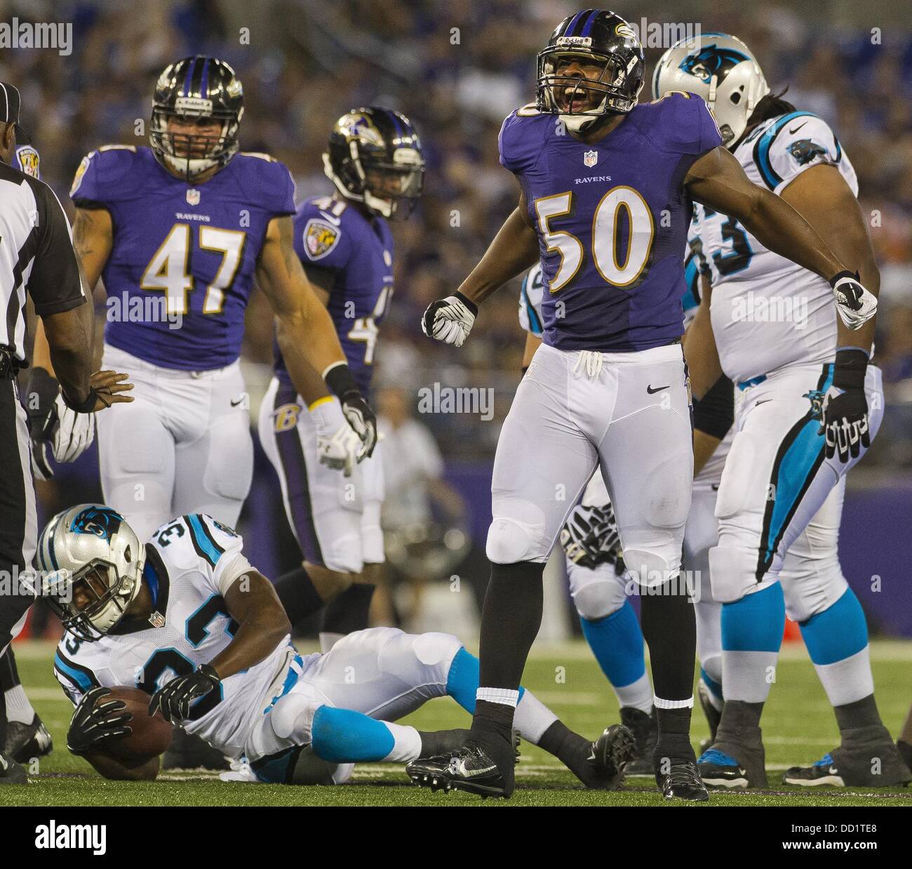 Baltimore, Maryland, USA. 22nd Aug, 2013. Baltimore Raven's Albert ...