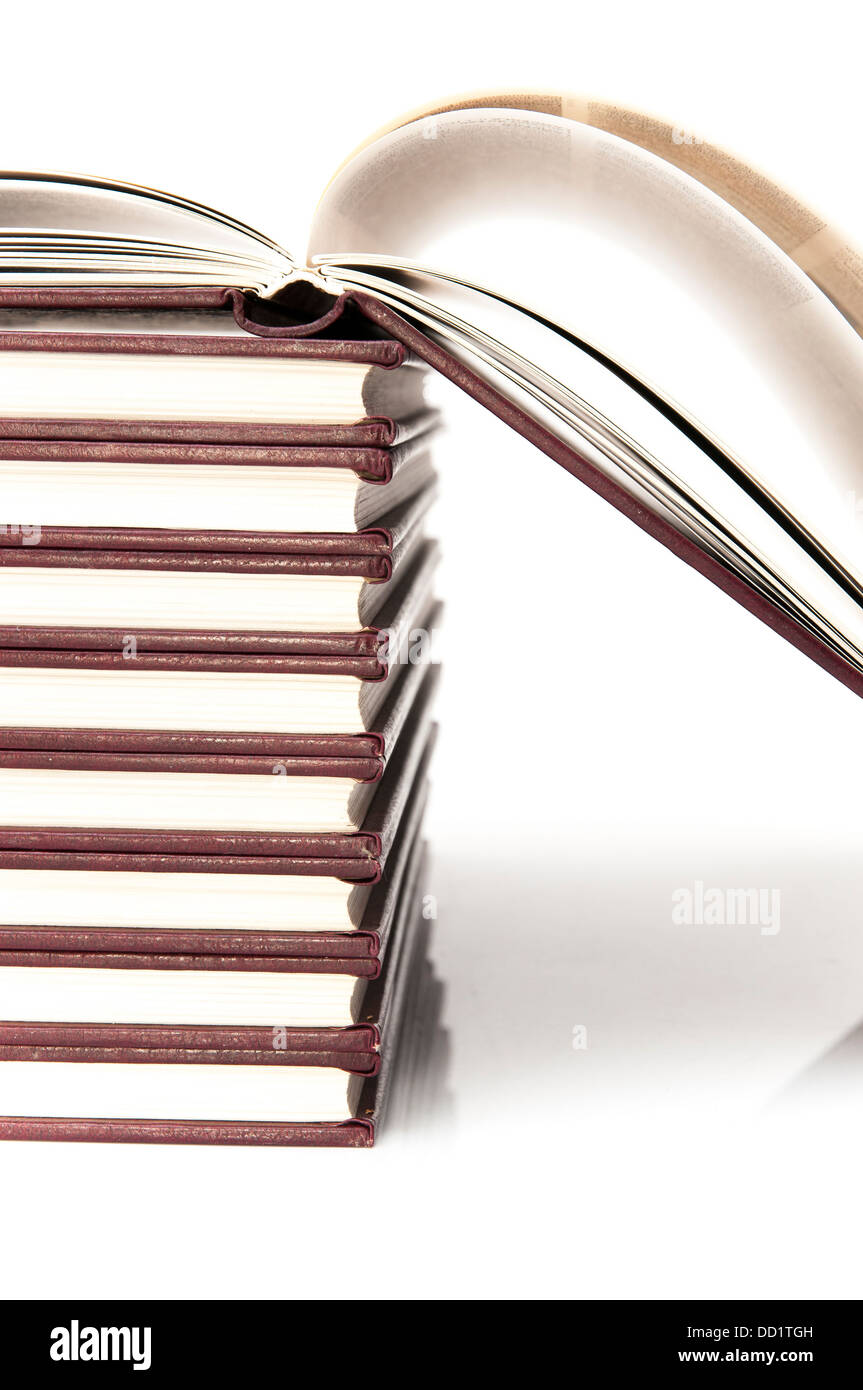 school books on a white background Stock Photo - Alamy