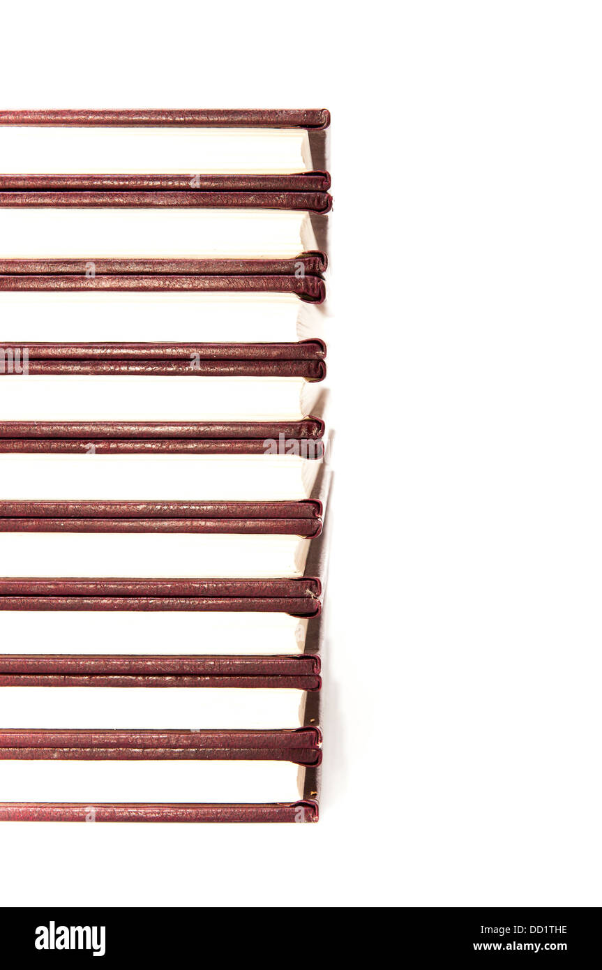 school books on a white background Stock Photo - Alamy