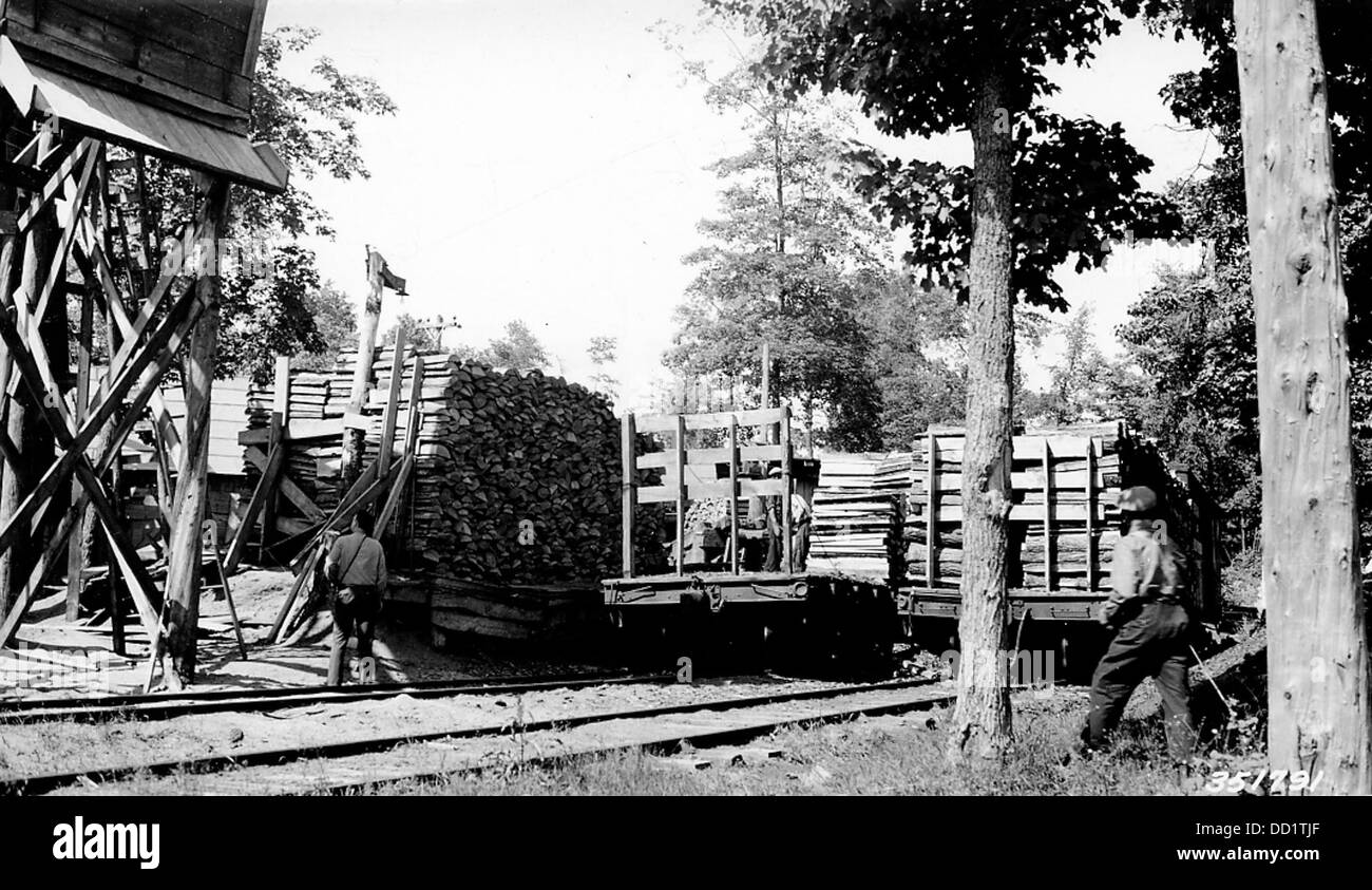 A rear view of the Cleveland Cliffs Iron Company Tie Mill, showcasing ...