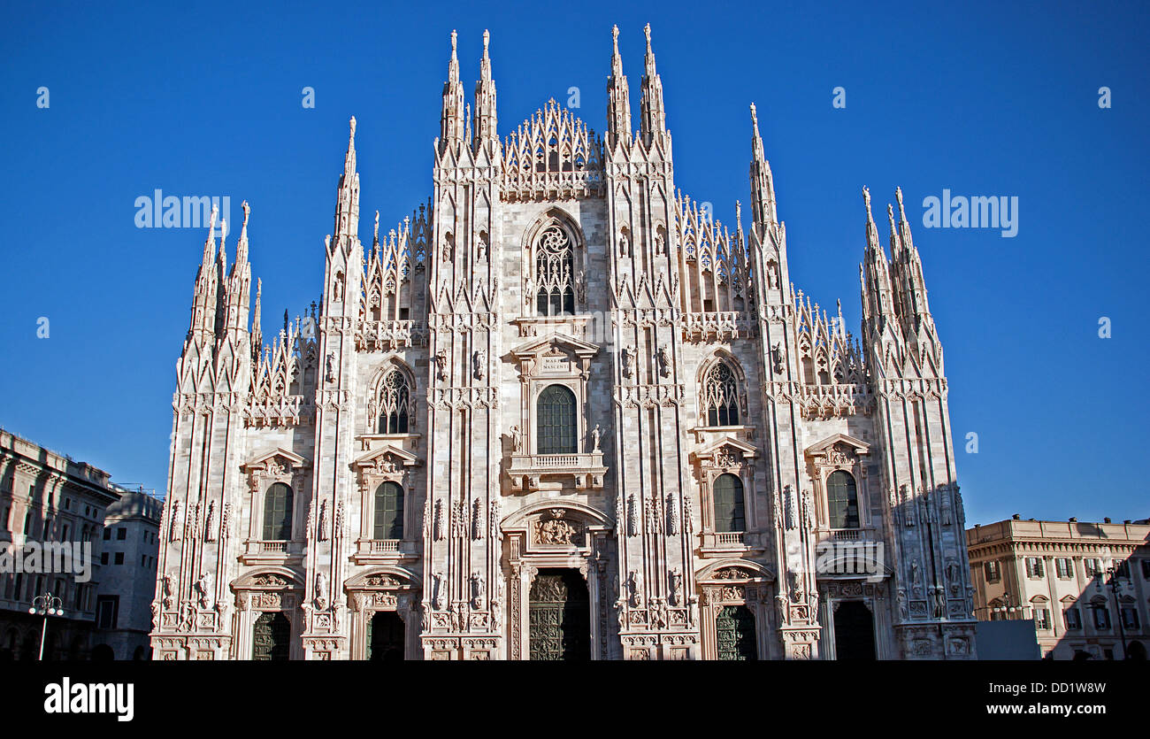 Gothic facade of the Milan Cathedral, Italy Stock Photo - Alamy