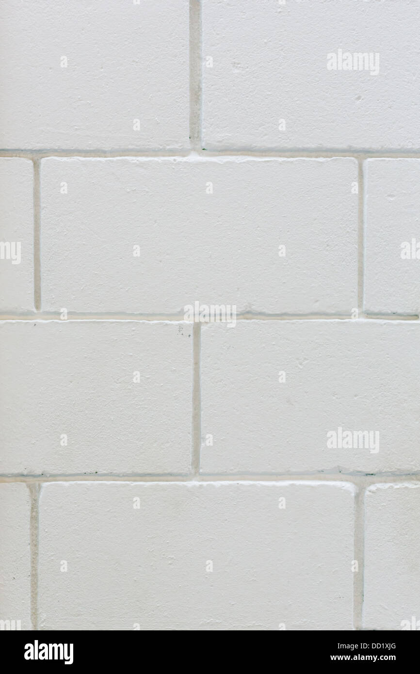 Background of a white square brick wall Stock Photo - Alamy