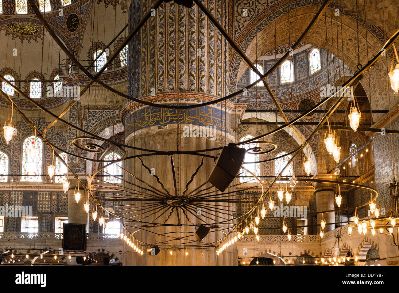 Interior photo of the Blue Mosque in Istanbul showing Islamic Art Stock ...