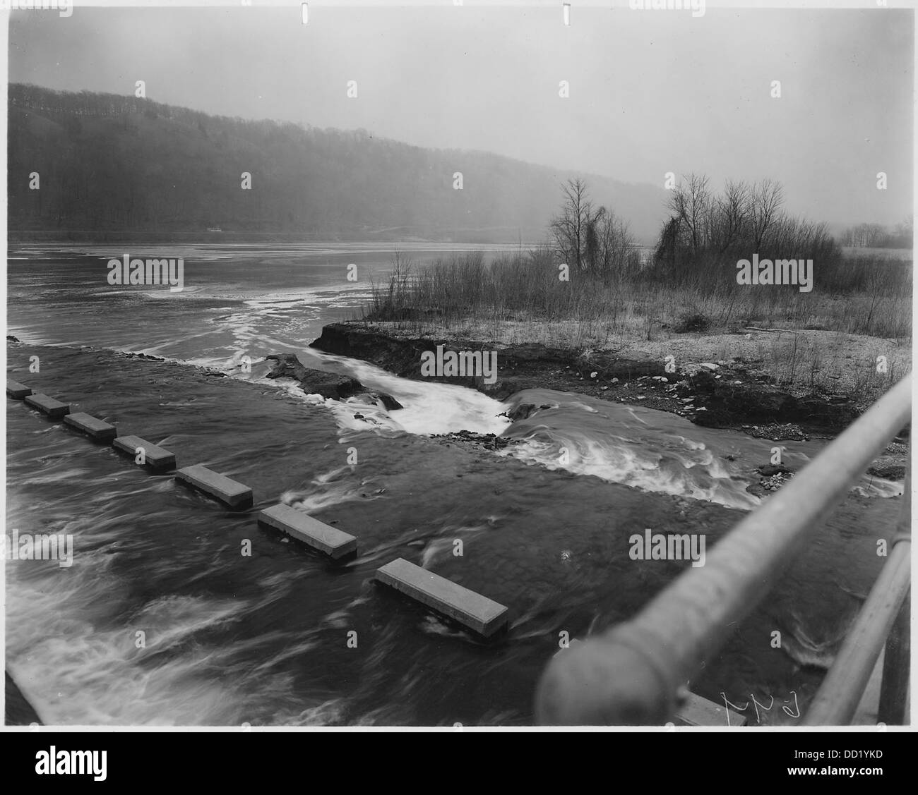 Erosion is occurring below the Ogee Spillway at Dam No. 10 on the ...