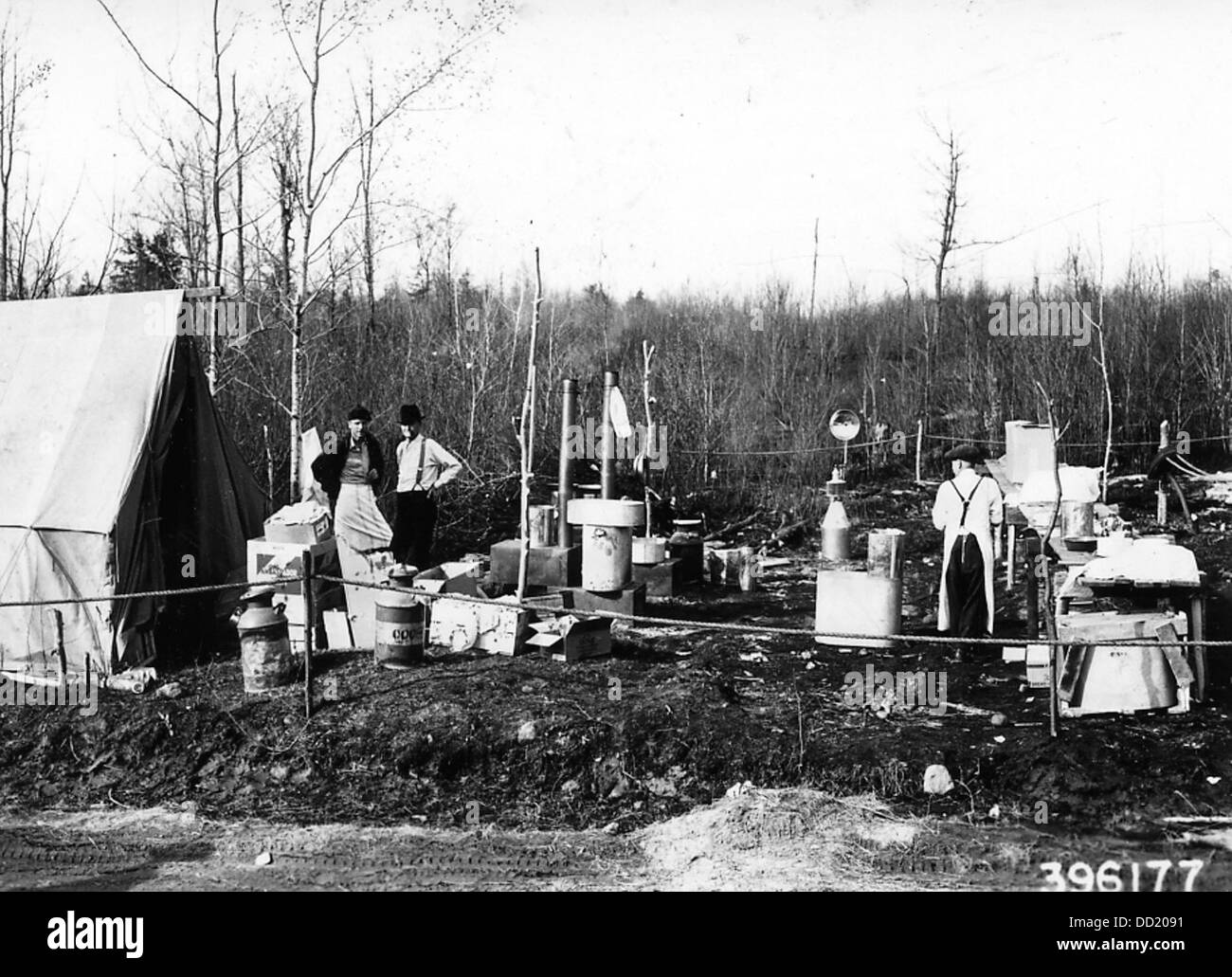 A fire camp is set up to provide support for firefighters working to ...