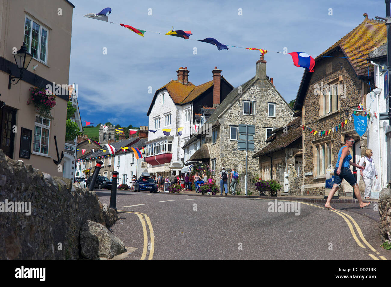 Beer Village During Regatta Week Jurassic Coast Devon UK Stock Photo