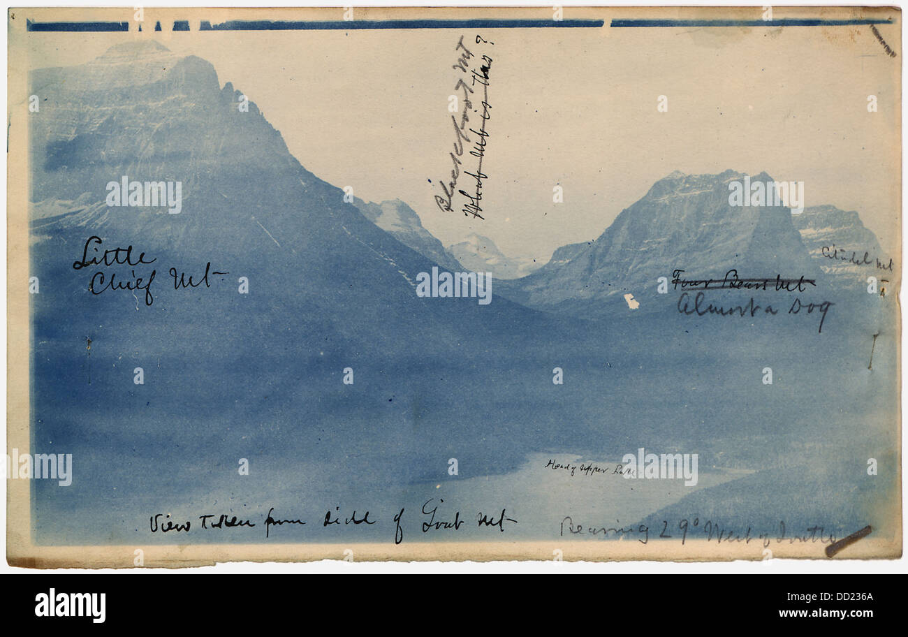 A view of Little Chief Mountain, Blackfoot Mountain, and Citadel ...