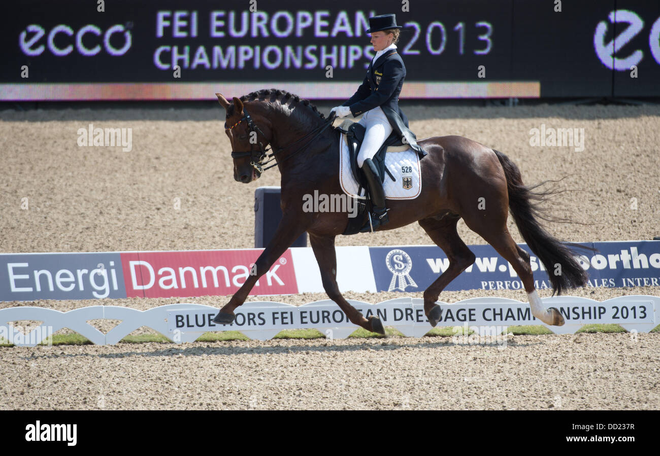 Herning, Denmark. 23rd Aug, 2013. German dressage rider Helen ...