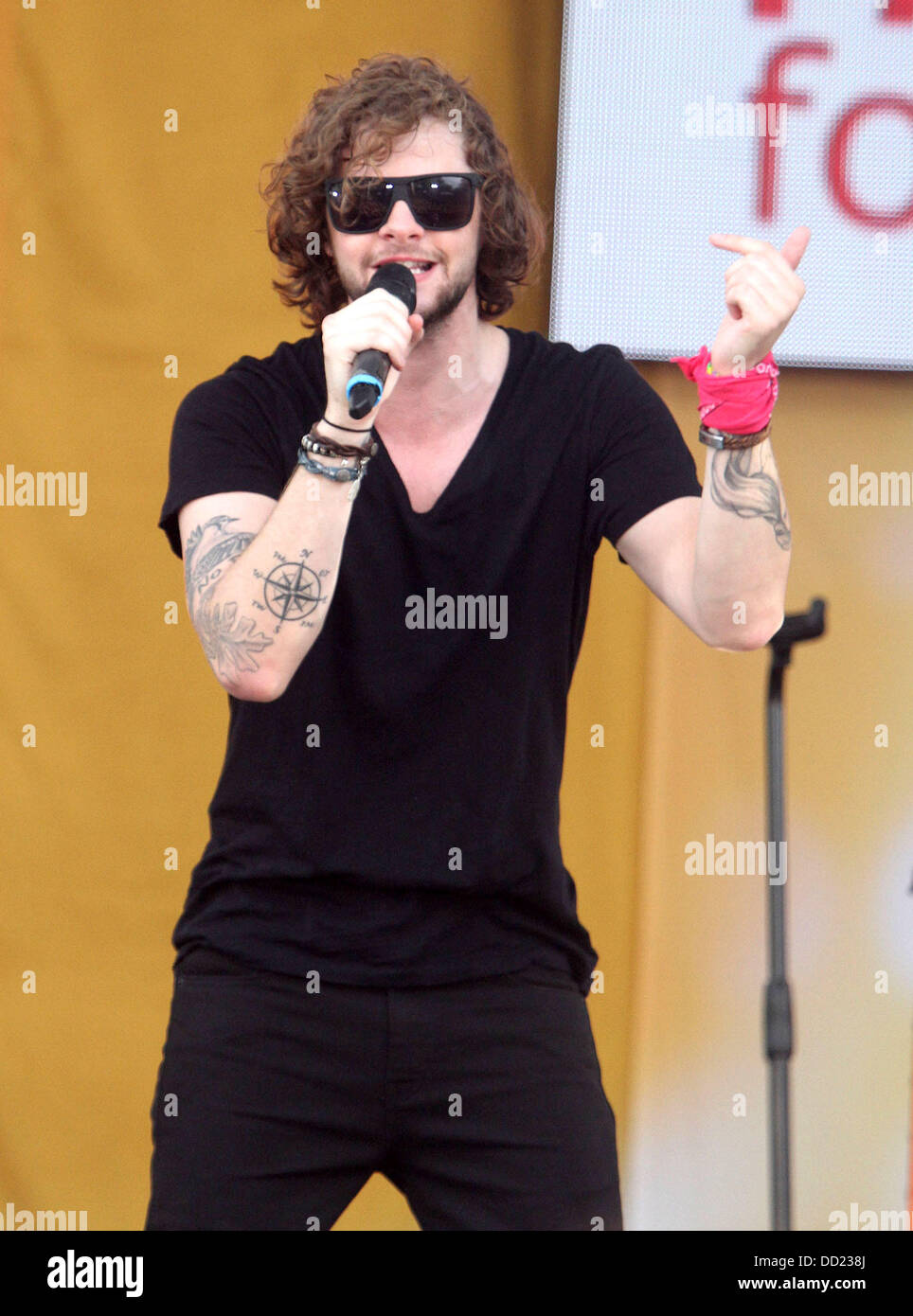 New York, New York, USA. 23rd Aug, 2013. Singer JAY MCGUINESS from 'The ...