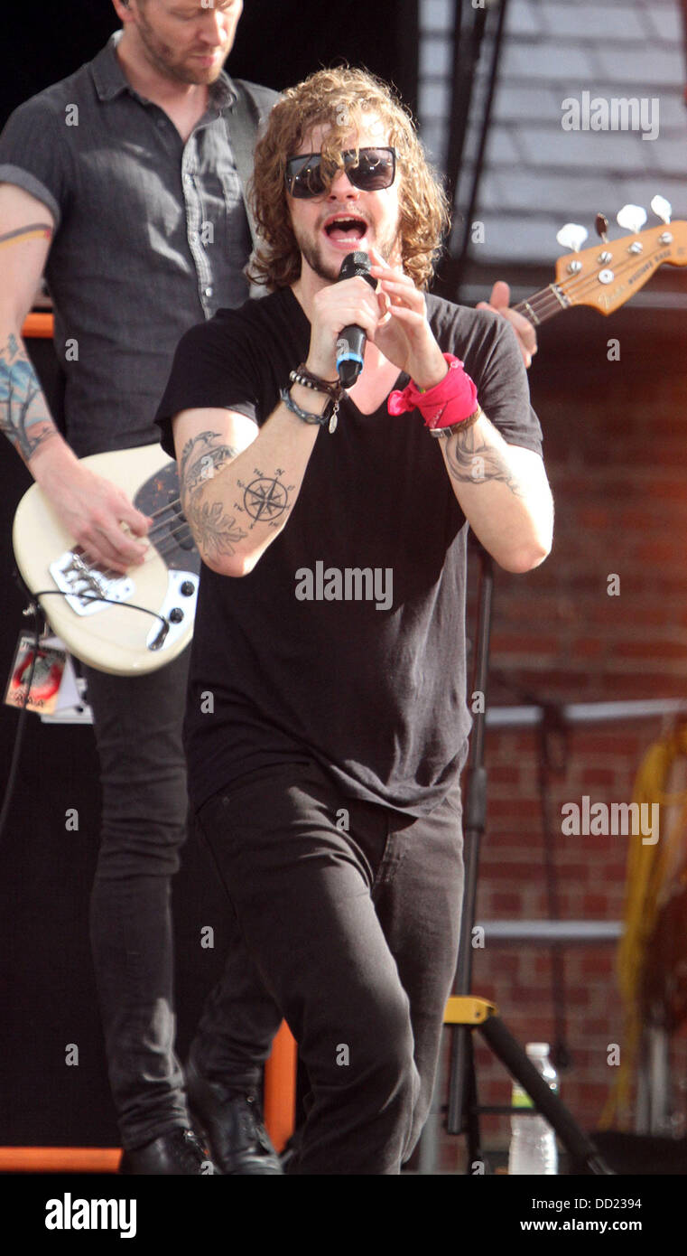 New York, New York, USA. 23rd Aug, 2013. Singer JAY MCGUINESS from 'The ...