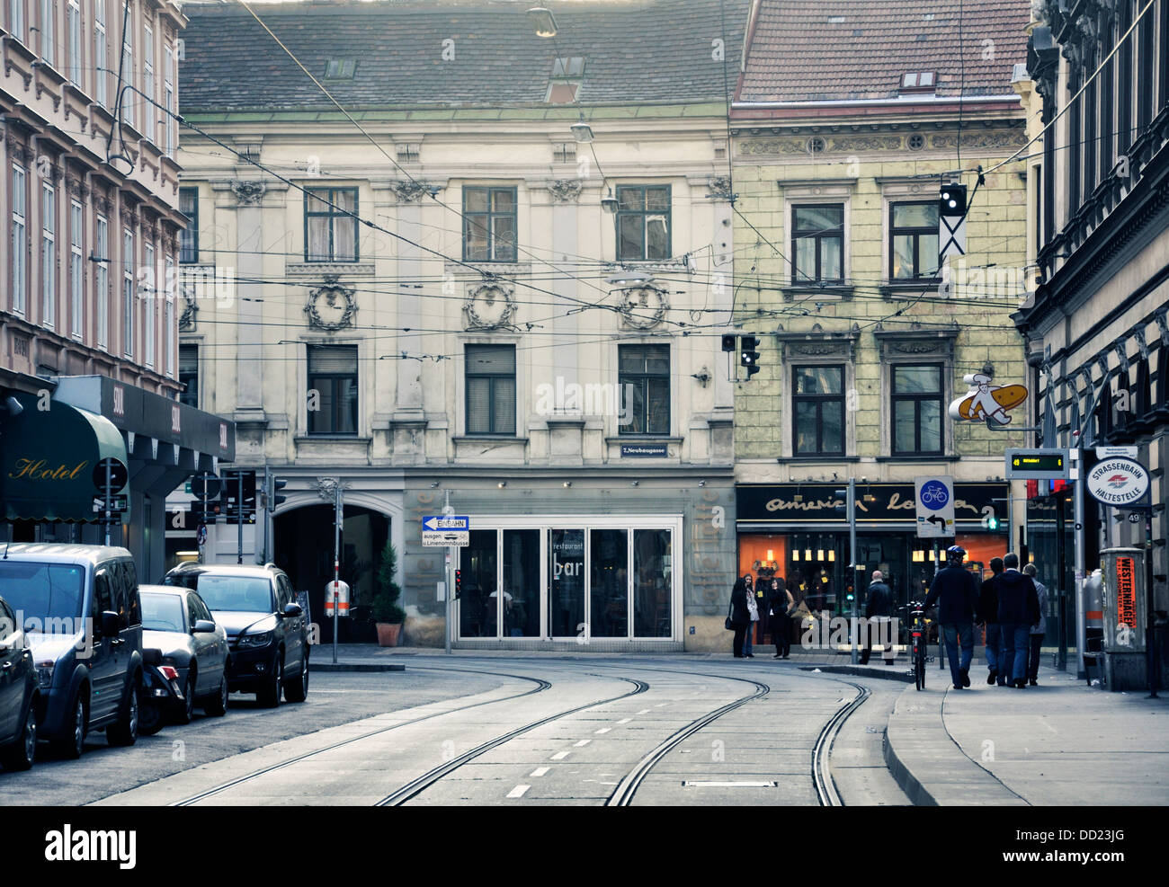 Urban street scene, Vienna, Austria, Europe Stock Photo - Alamy