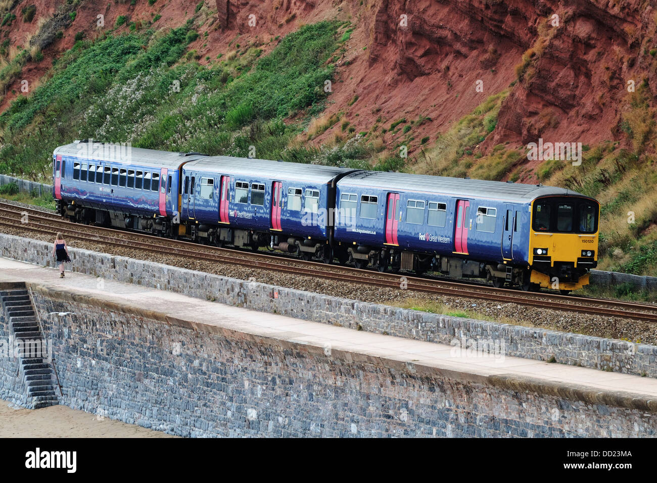 Train rock cliff transportation hi-res stock photography and images - Alamy