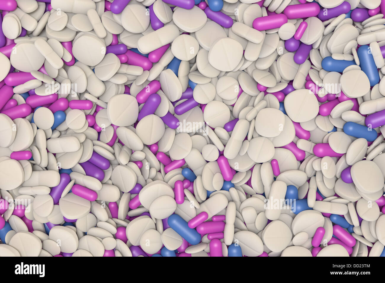 stacked purple, blue white pills Stock Photo - Alamy