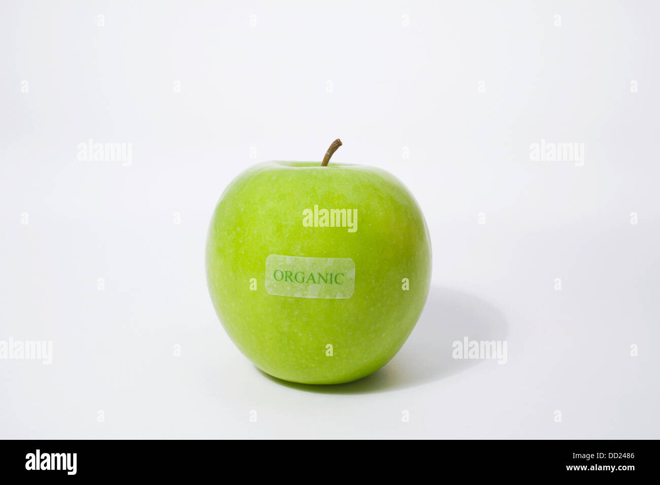 Granny Smith Apple With An Organic Label; Waterloo, Quebec, Canada ...