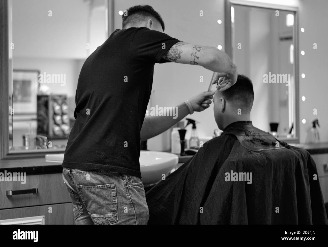 Barber photograph Black and White Stock Photos & Images - Alamy