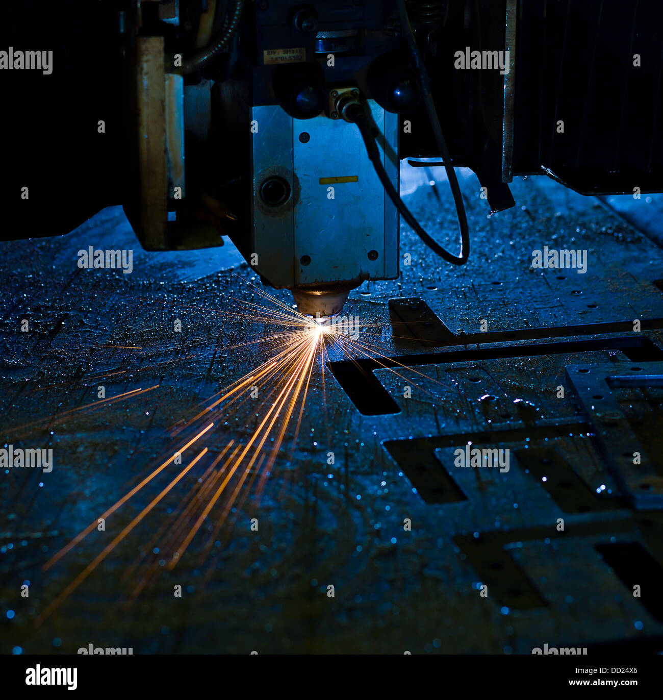 Laser cutting close up Stock Photo - Alamy
