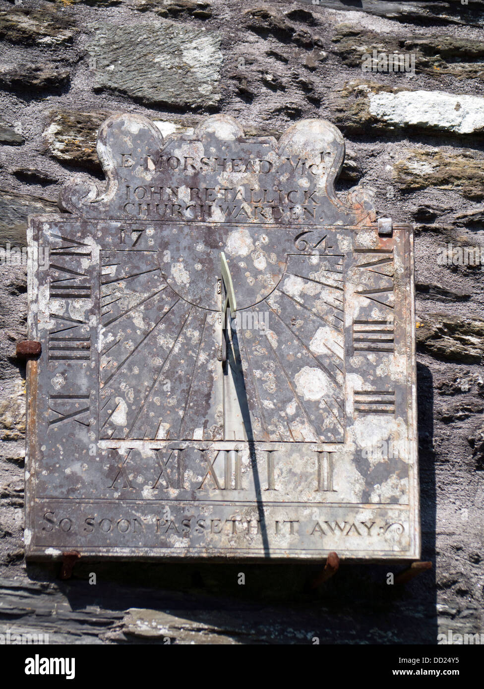 Sundial at Quethiock Church Cornwall UK Stock Photo - Alamy