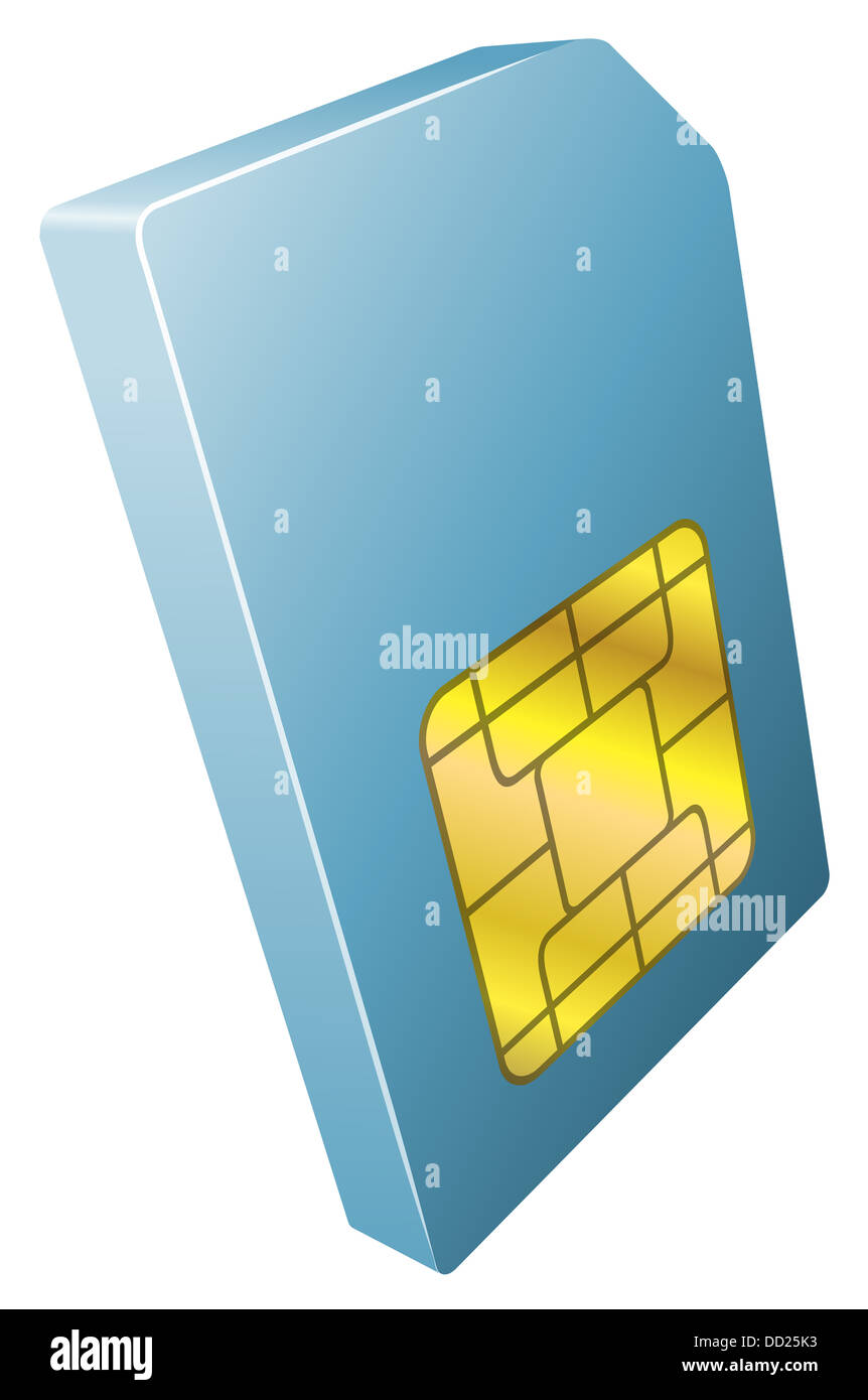 Illustration of mobile phone sim card icon clipart Stock Photo - Alamy