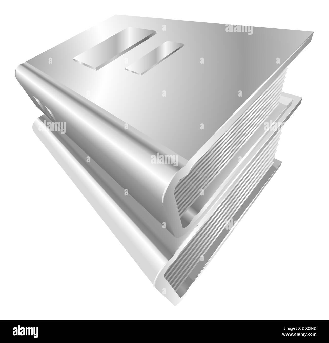 Illustration of shiny metal steel books icon Stock Photo - Alamy