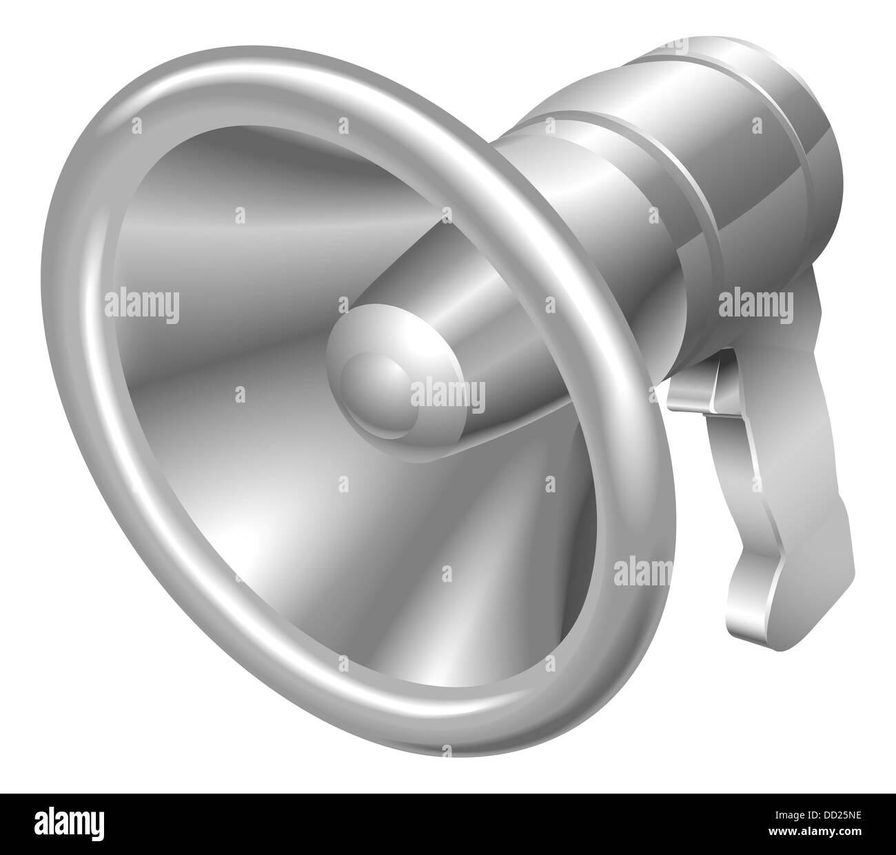Illustration of shiny metal steel megaphone bullhorn icon Stock Photo ...