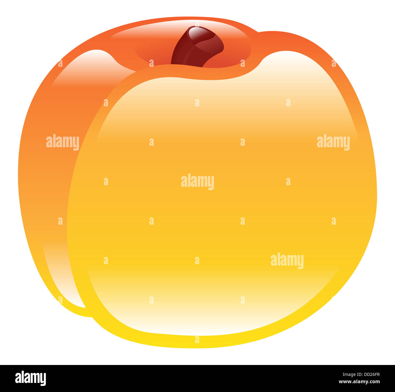 Illustration of shiny peach fruit icon clipart Stock Photo - Alamy