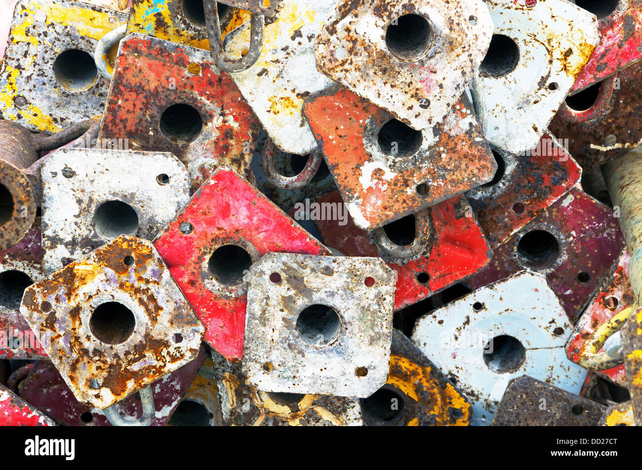 colorful metallic scaffold jacks of construction Stock Photo - Alamy