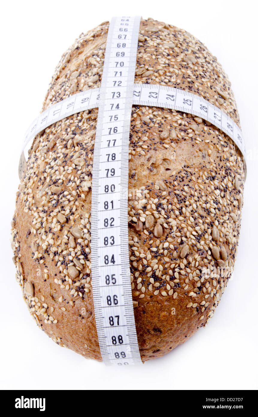 multigrain bread with measuring tape Stock Photo - Alamy