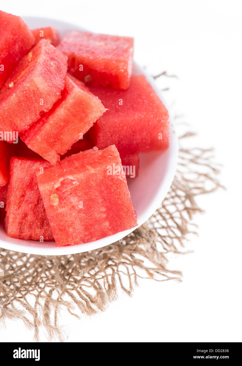 Fresh Watermelon Pieces isolated on white background Stock Photo - Alamy