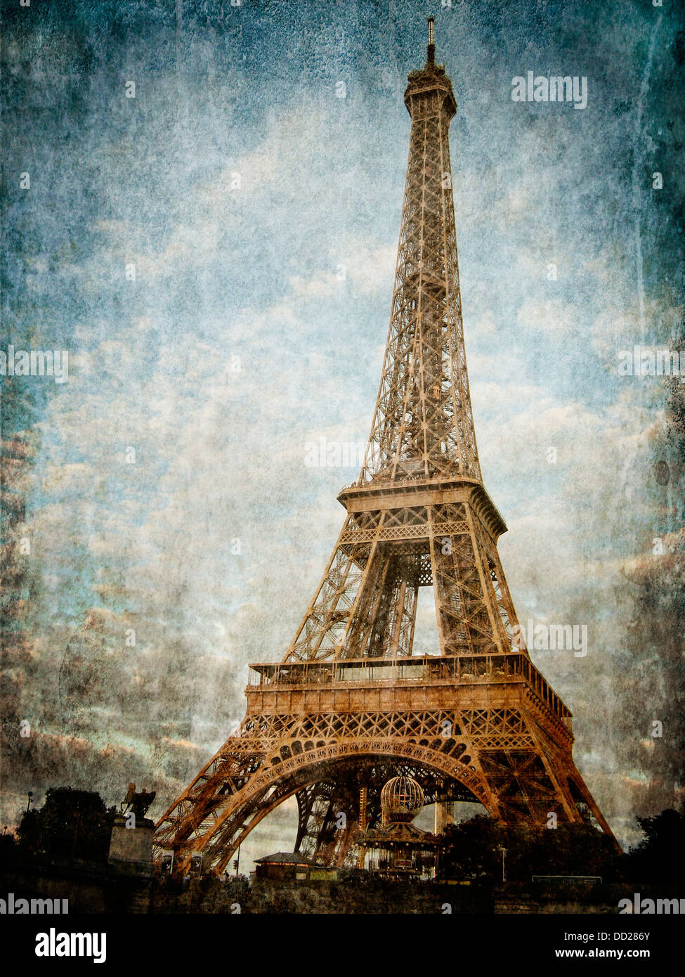 Vintage images of Eiffel Tower Stock Photo - Alamy