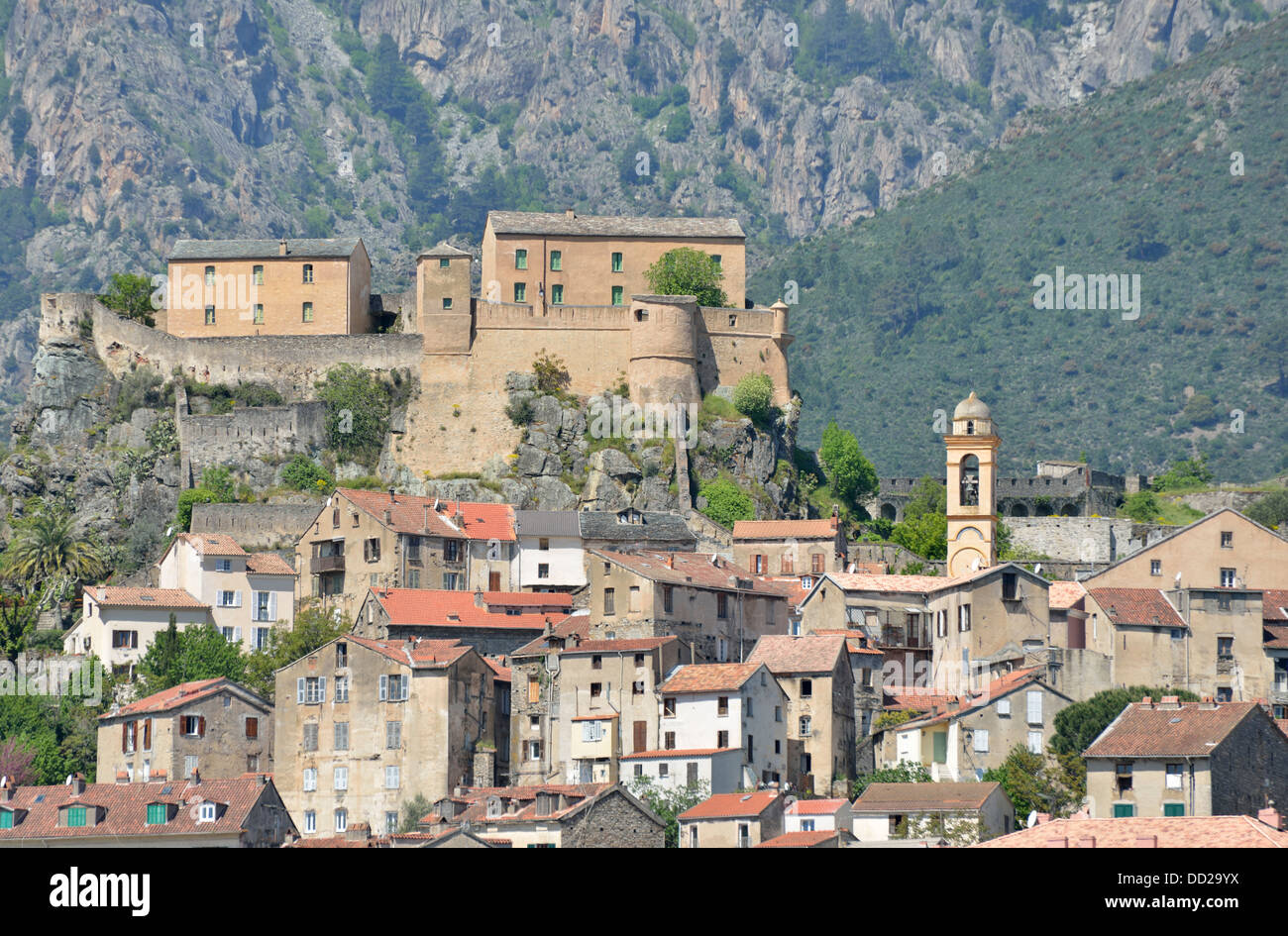 The Citadel and the city of Corte, Corsica, France Stock Photo - Alamy