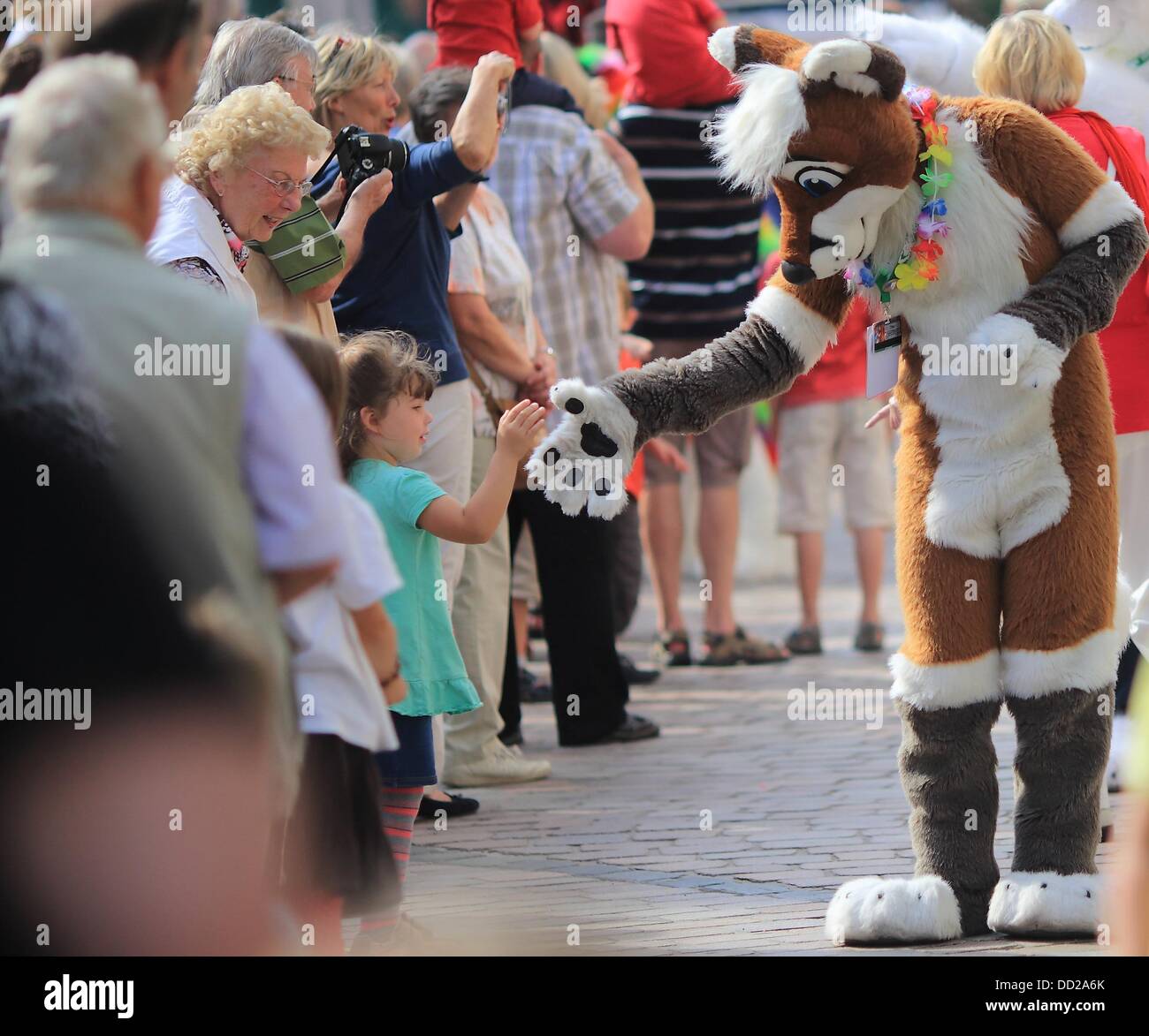 Magdeburg, Germany. 23rd Aug, 2013. Participants of the Eurofurence ...