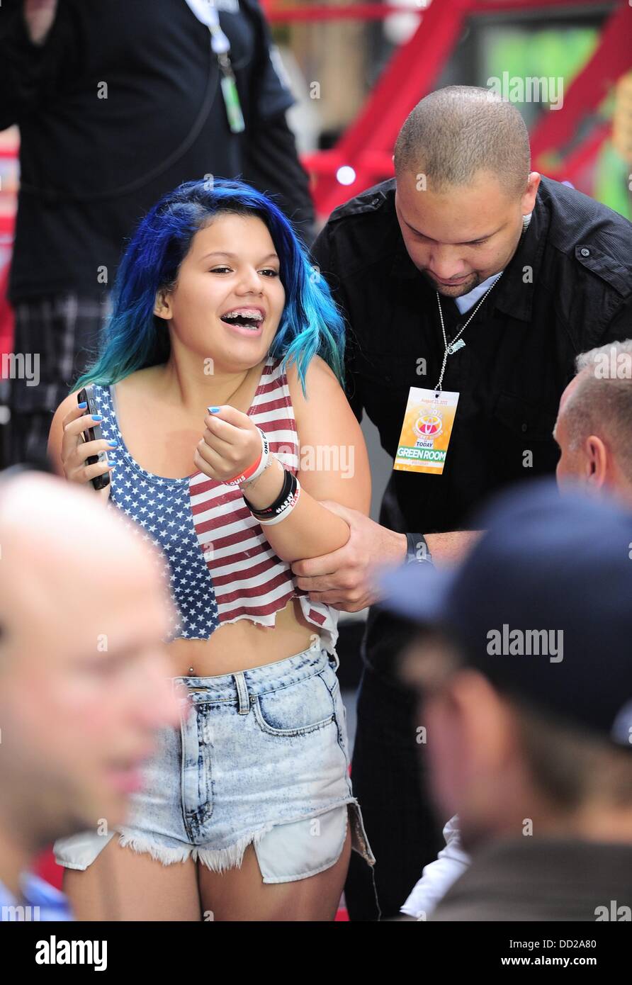 New York, NY. 23rd Aug, 2013. Fan on stage for NBC Today Show Concert ...